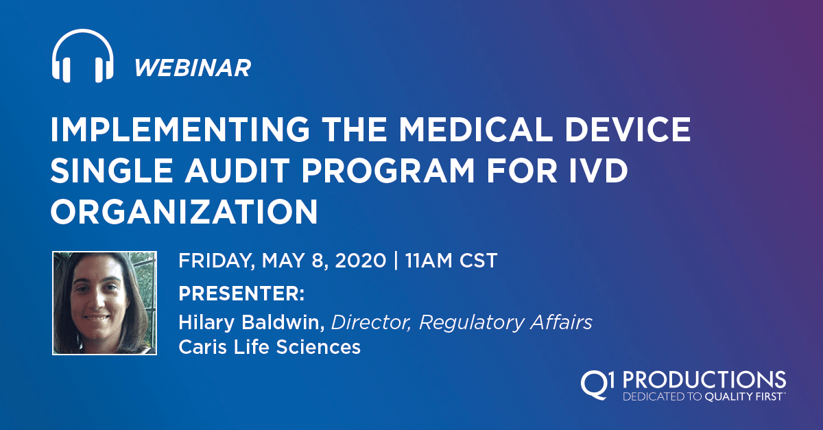Implementing the Medical Device Single Audit Program for IVD ...