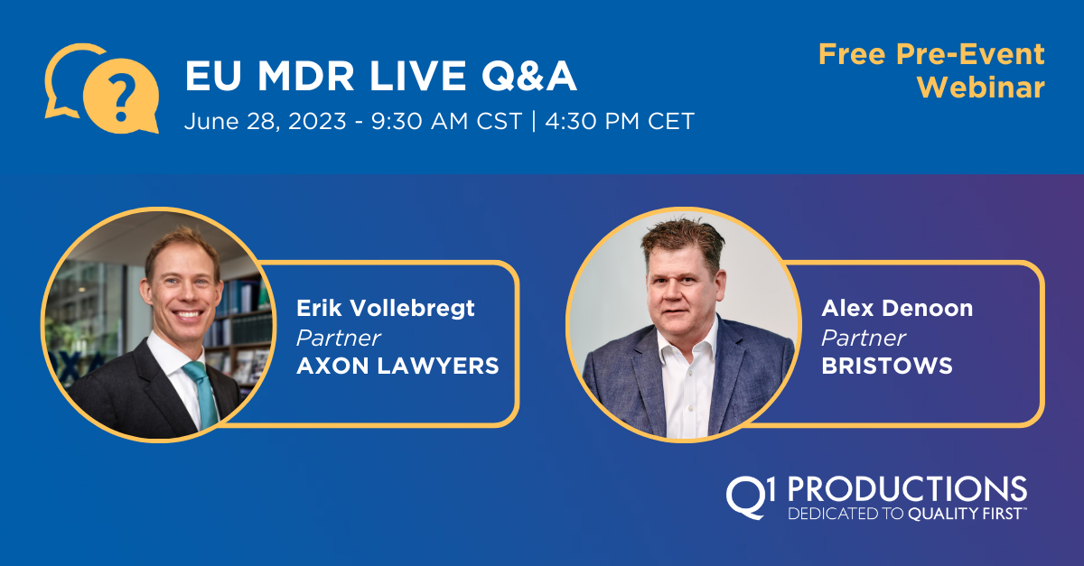 EU MDR LIVE Q&A - Q1 Productions
